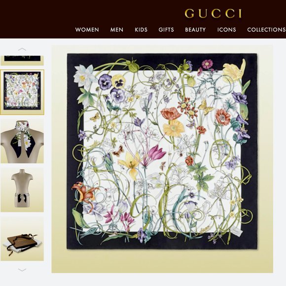 Gucci | Accessories | Gucci Scarf Flora Infinity Print White Silk Scarf ...